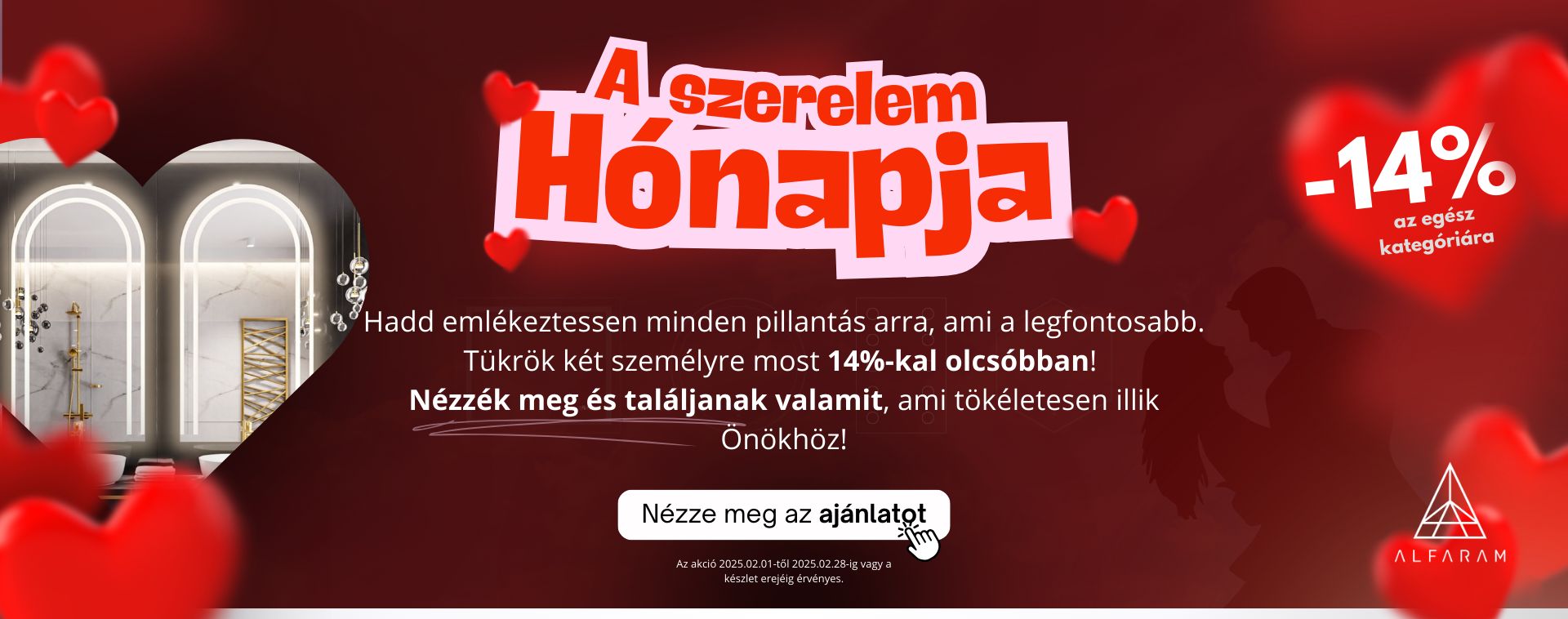 Alfaram - Fürdőszobai Tükrök Méretre LED Világítással